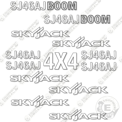 Fits SkyJack SJ46AJ Decal Kit Boom Lift (White Cut ONLY) – Equipment Decals