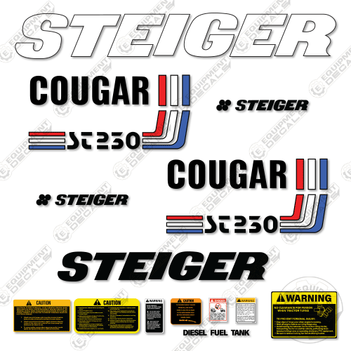 Fits Steiger Cougar ST250 Decal Kit Tractor – Equipment Decals
