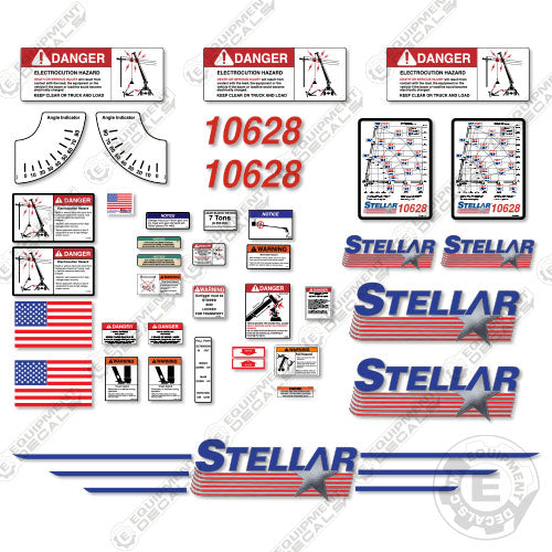 Fits Stellar 10628 Decal Kit Crane Truck – Equipment Decals