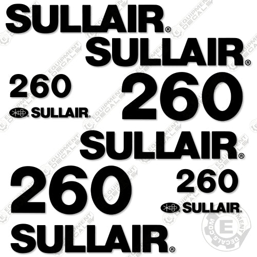 Fits Sullair 260 Decal Kit Air Compressor – Equipment Decals
