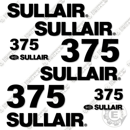 Fits Sullair 375 Decal Kit Air Compressor – Equipment Decals