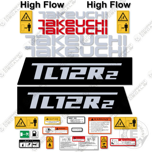 Fits Takeuchi TL12R2 Decal Kit Skid Steer Loader – Equipment Decals