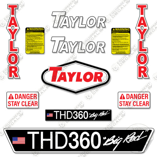 Fits Taylor THD360 Decal kit Forklift – Equipment Decals