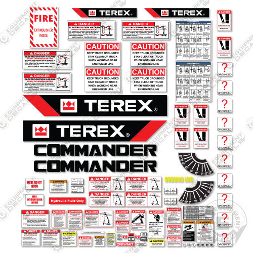 Fits Terex C6060 Commander Decal Kit Digger Derrick – Equipment Decals
