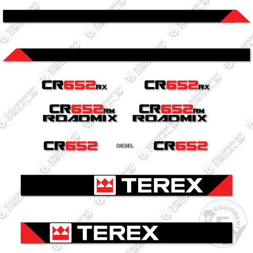 Fits Terex CR652 / CR652RX / CR652RM Decal Kit Paver – Equipment Decals