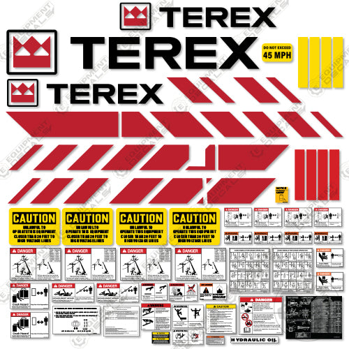 Fits Terex T500 Decal Kit Crane – Equipment Decals