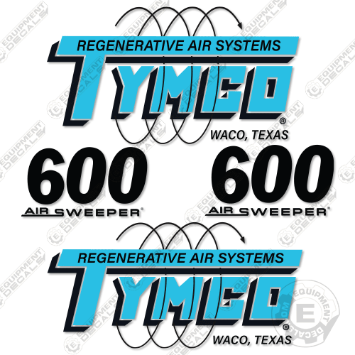 Fits Tymco 600 Decal Kit Street Sweeper – Equipment Decals