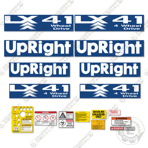 Fits Upright LX41 Decal Kit Scissor Lift – Equipment Decals