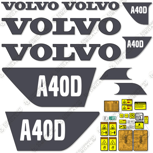 Fits Volvo A40D Decal Kit Articulated Dump Truck – Equipment Decals