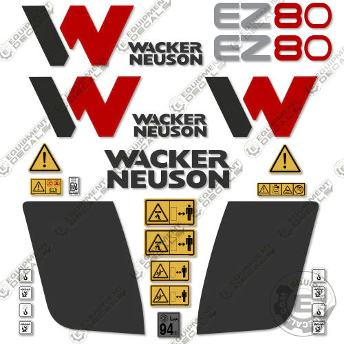 Fits Wacker Neuson EZ80 Decal Kit Mini Excavator – Equipment Decals