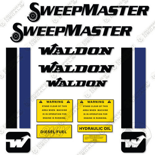 Fits Waldon Sweepmaster Decal Kit Road Sweeper Truck – Equipment Decals