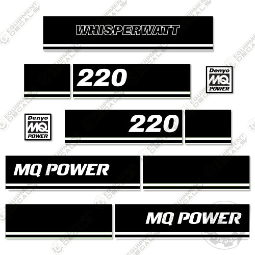 Fits Multiquip Whisperwatt 220 Decal Kit Generator – Equipment Decals