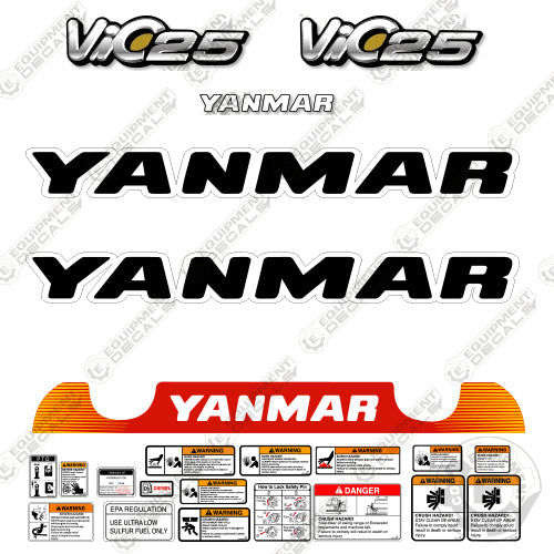 Fits Yanmar Vio 25 Decal Kit Mini Excavator – Equipment Decals